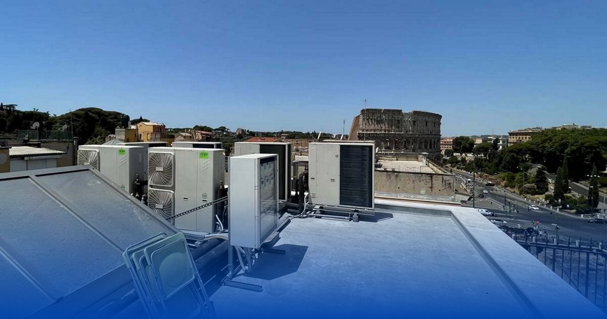 Impianto termico a pompa di calore per condominio a Roma.